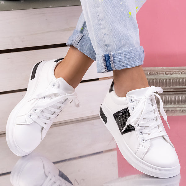 Дамски кецове Shona - White/Black – Boutique Arena